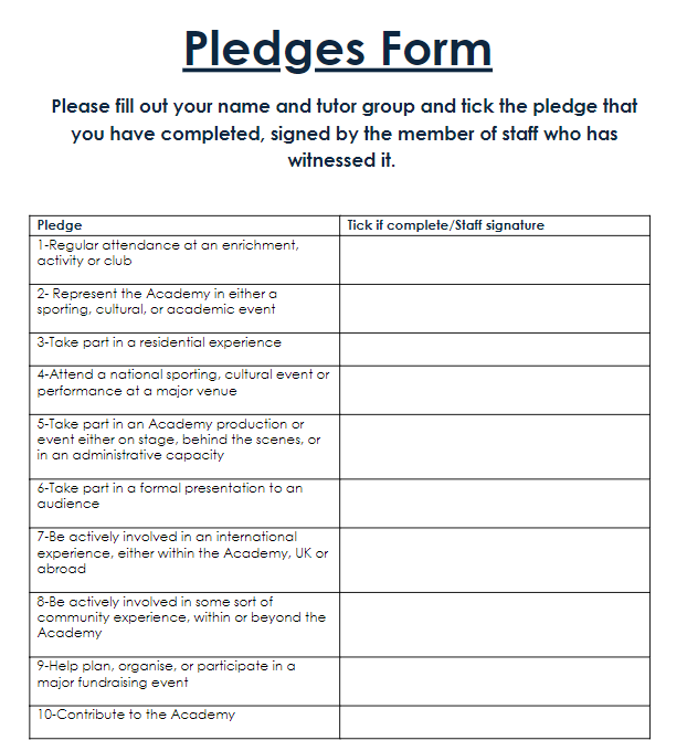 Year 8 Pledges - Darton Academy